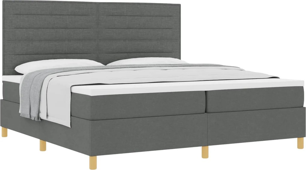 Postel s boxspringem s matrací Tmavě šedá 200 x 200 cm textil 3339568