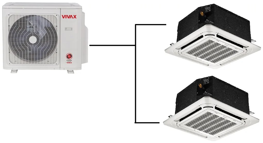 Kazetová Klimatizace Vivax 1+2 (2,6kW + 2,6kW) Multi-split R32