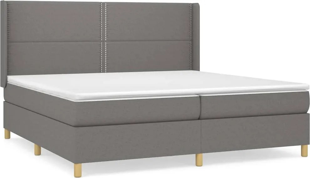 Box spring postel s matrací tmavě šedá 200x200 cm textil 3131938
