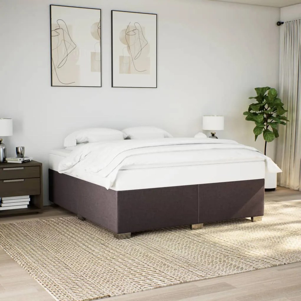 Rám postele bez matrace tmavě hnědý 180 x 200 cm textil 3284495