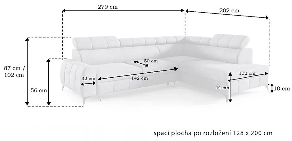 Sedací souprava MEDIOLA | 202x279 | rozkládací + úložný prostor | VÝBĚR LÁTEK
