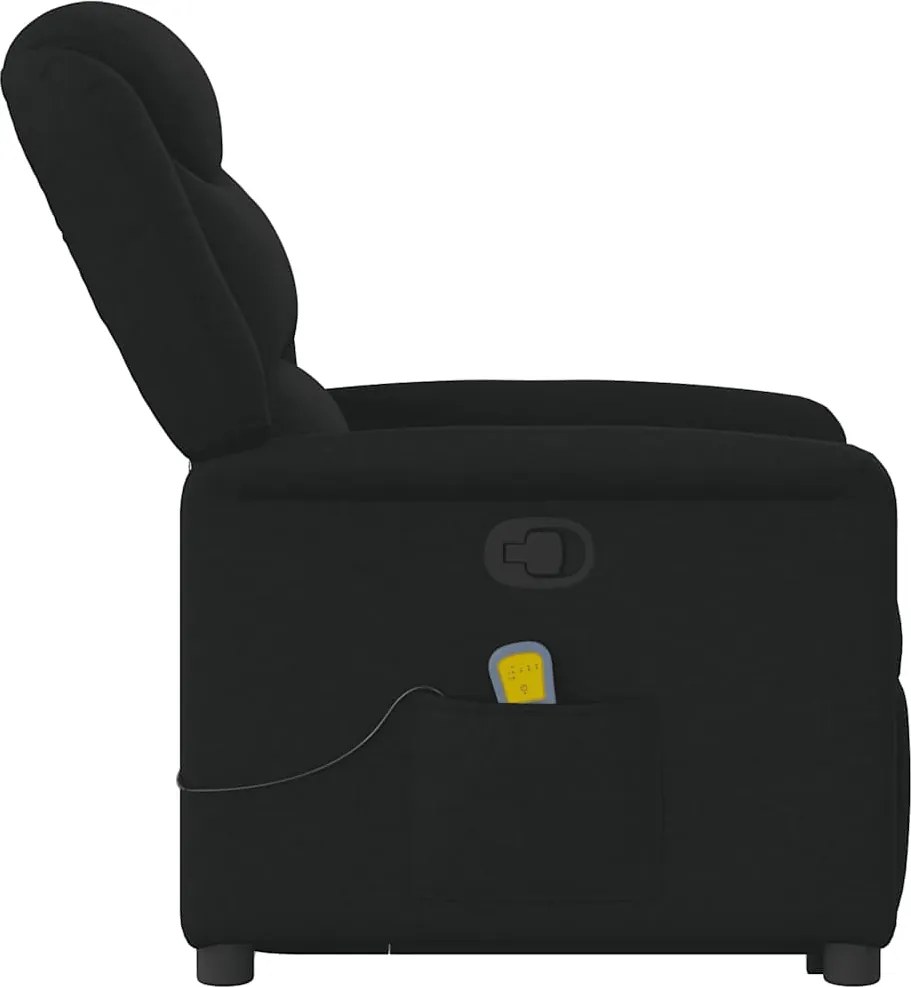 Zvedací masážní polohovací křeslo černé textil 3303206