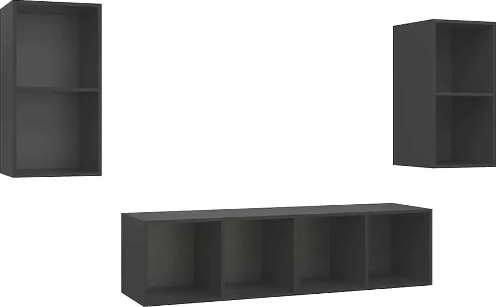 vidaXL Nástěnné TV skříňky 4 ks dřevotříska [3079871] Barva: Betonová šedá