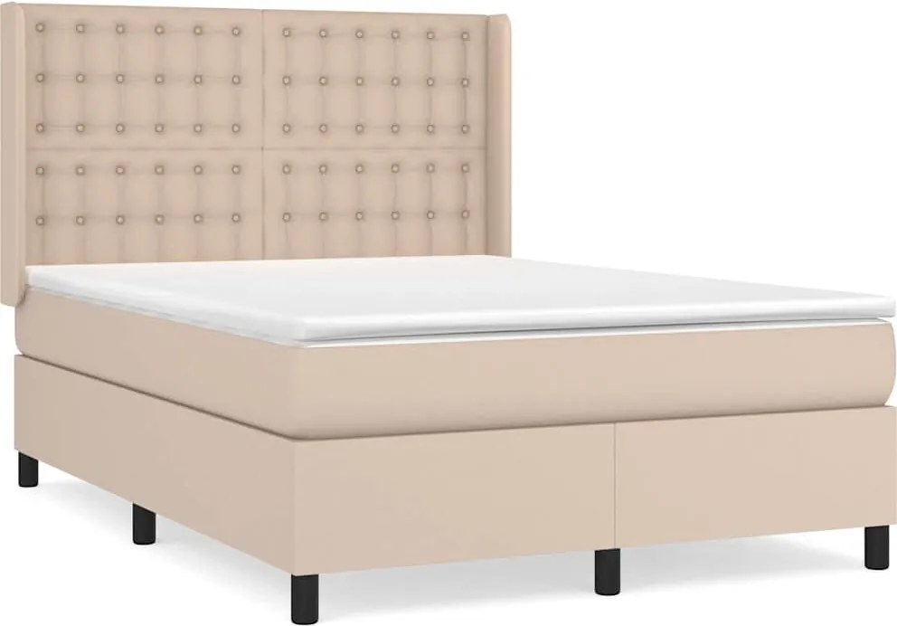 Box spring postel s matrací cappuccino 140x200 cm umělá kůže 3132506