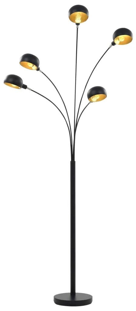 vidaXL Marketos Stojací lampa 200 cm 5 x E14 černo-zlatá