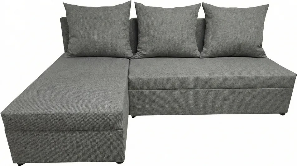 Rohová rozkládací sedací souprava do L VELORIA, 200 cm, s úložným prostorem Roh pohovky: Levý roh, Barva látky Kronos: Šedá (Kronos 15)