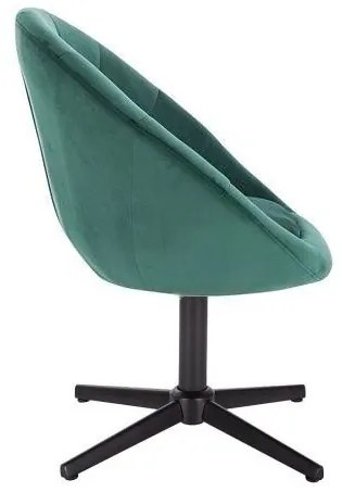 LuxuryForm DESIGN Otočné křeslo VERA VELUR na černém kříži - zelené