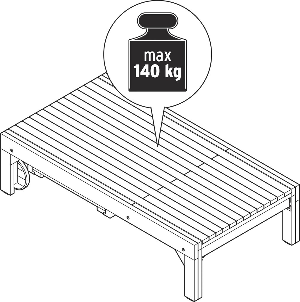 Tchibo - Rozkládací zahradní lehátko »Fleksibel« s pohodlnou prémiovou podložkou - barva: šedá