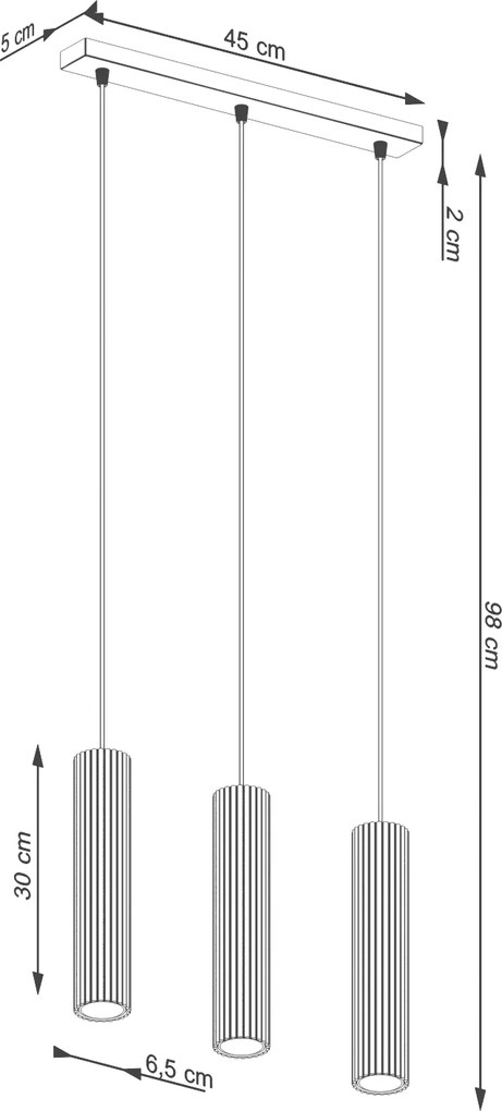 Závěsné svítidlo Karbon, 3x tmavěbéžové hliníkové stínítko
