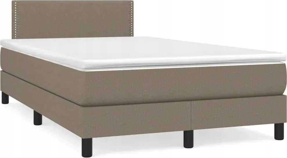 Box Spring Postel S Matrací A Led Textil Taupe Hladké s hřebíky 120 x 190