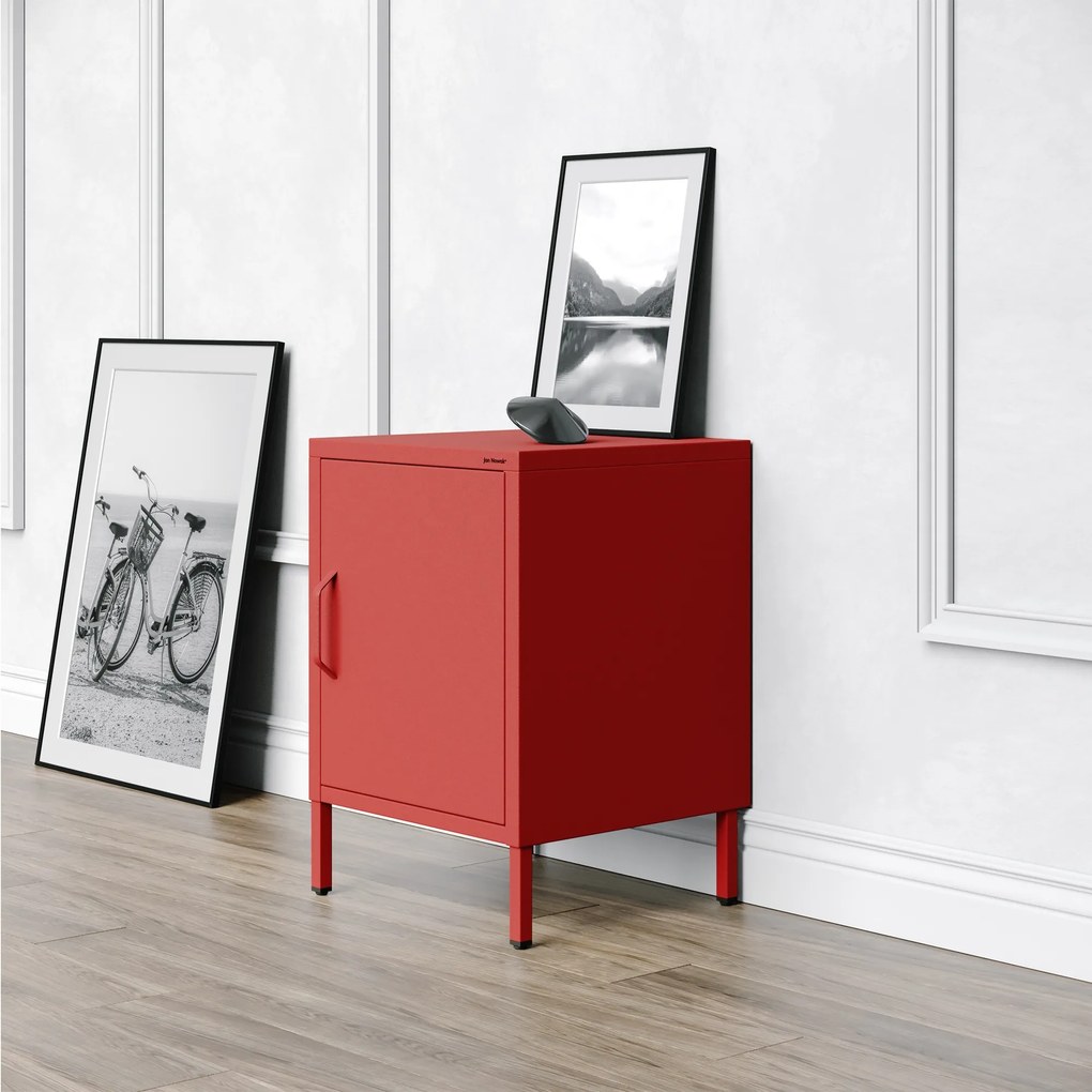 Noční stolek MIA, 424 x 595 x 400 mm, Modern: červená barva