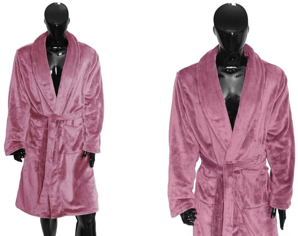 Dámský fleecový župan COMFORT QUEEN vel. M růžový