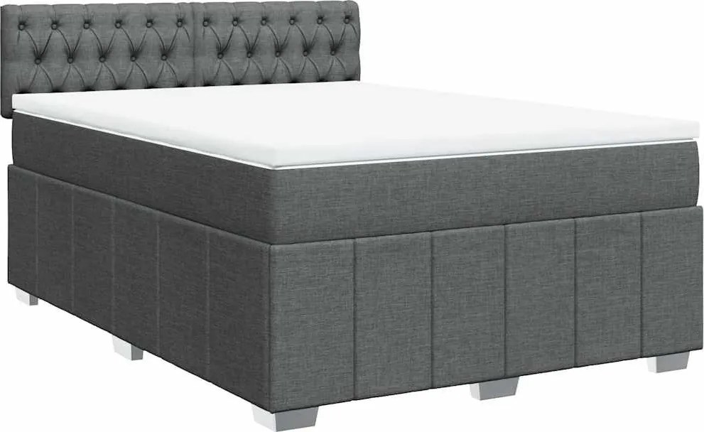 Box spring postel s matrací tmavě šedý 140 x 190 cm textil 3287071