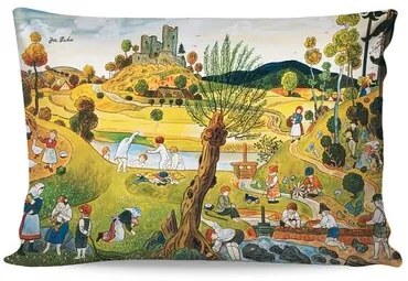 Matějovský Povlak na polštářek Deluxe Josef Lada Dětské hry v létě, 33 x 50 cm