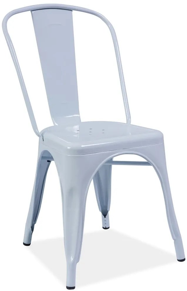 Jídelní kovová židle LOFT bílá