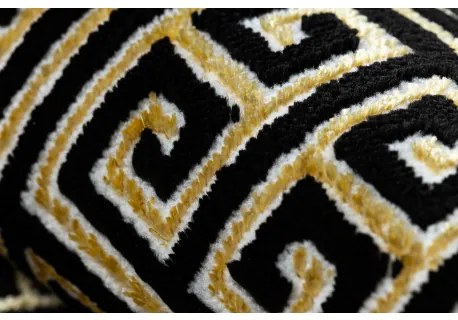 Dywany Luszczow Kusový koberec, Běhoun GLOSS moderni 6776 86 rám, černý / zlato Rozměr koberce: 60 x 250 cm
