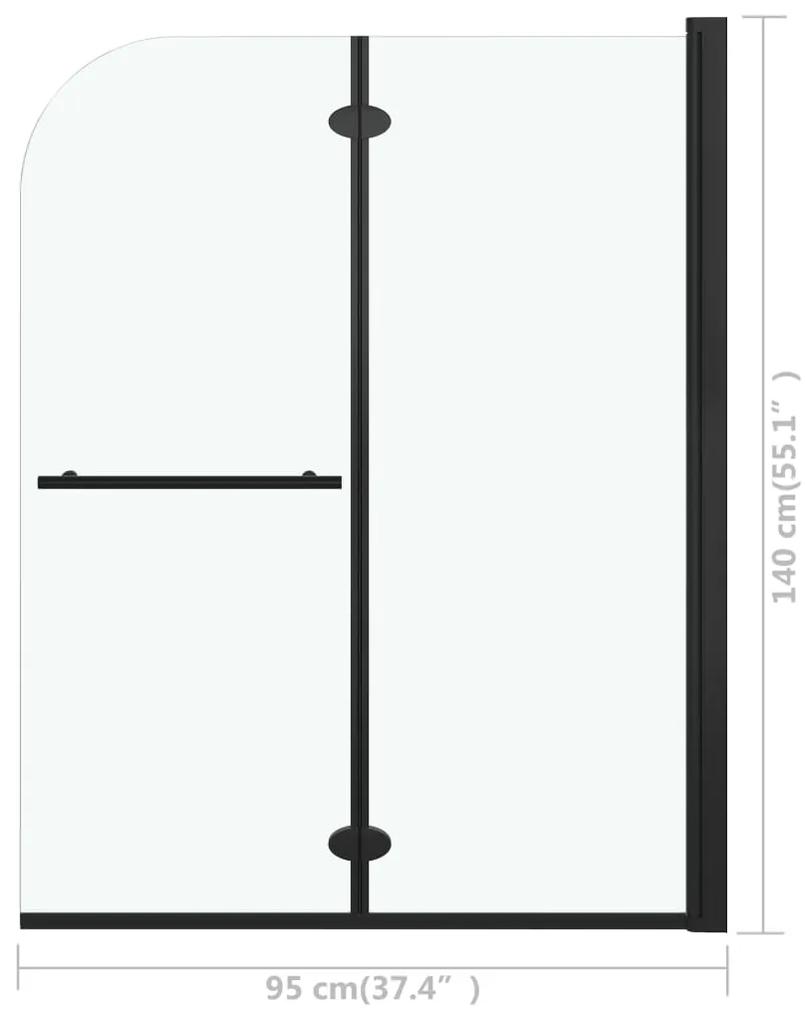 Skládací sprchový kout se 2 panely ESG 95 x 140 cm černý - Default Title
