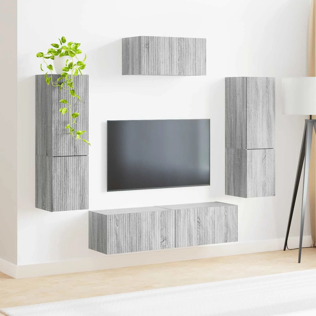 Sestava TV skříněk 4 ks Šedá Sonoma Kompozitní dřevo 3409048
