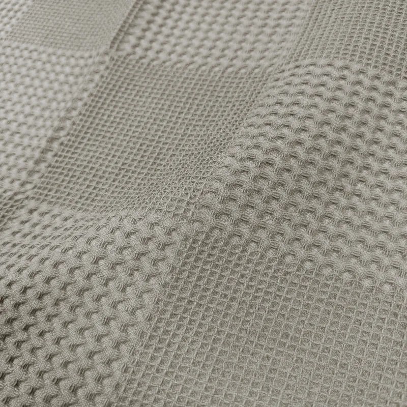 Ervi 100% Bavlněný multifunkční deka-přehoz na postel Waffle - hnědo-béžový
