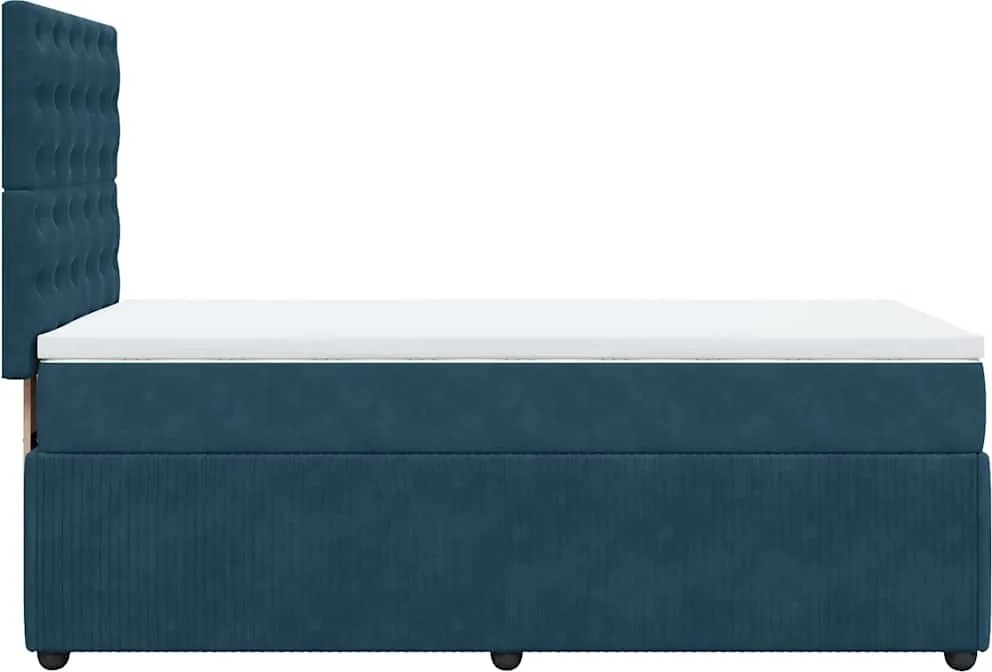 Box spring postel s matrací tmavě modrá 80 x 200 cm samet 3292206