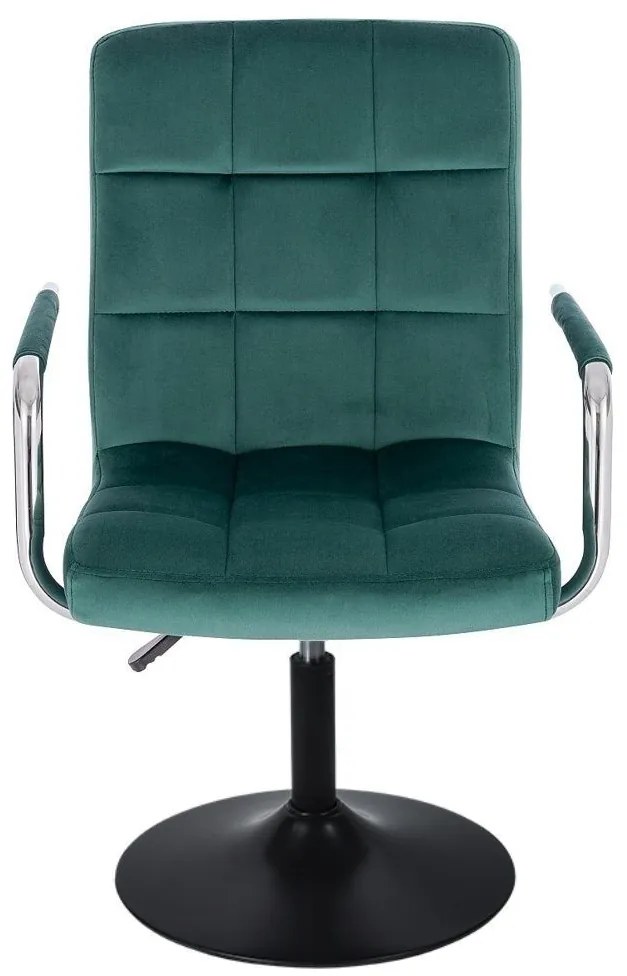 LuxuryForm DESIGN Otočná židle VERONA VELUR na černém talíři - zelená