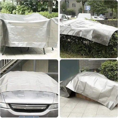 Krycí plachta s kovovými oky Gardlov 24652 120g/m2, 3x4m, stříbrná