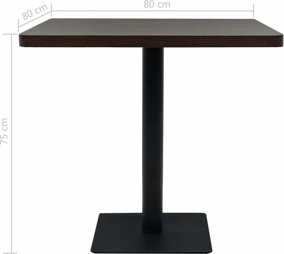 Bistro stůl - deska a ocel - čtvercový | 80x80x75 cm