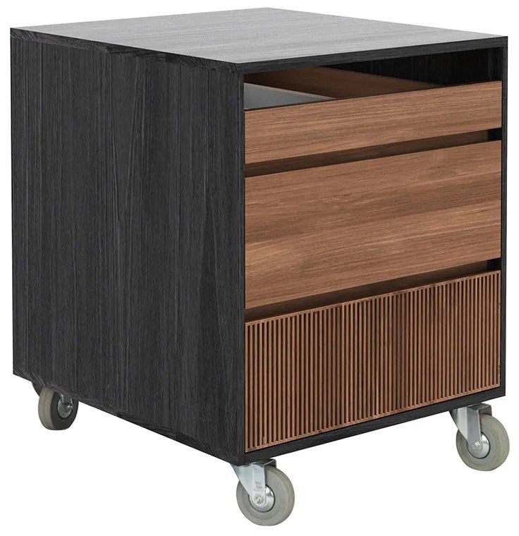 Ethnicraft designové kancelářské úložné boxy Teak Oscar I