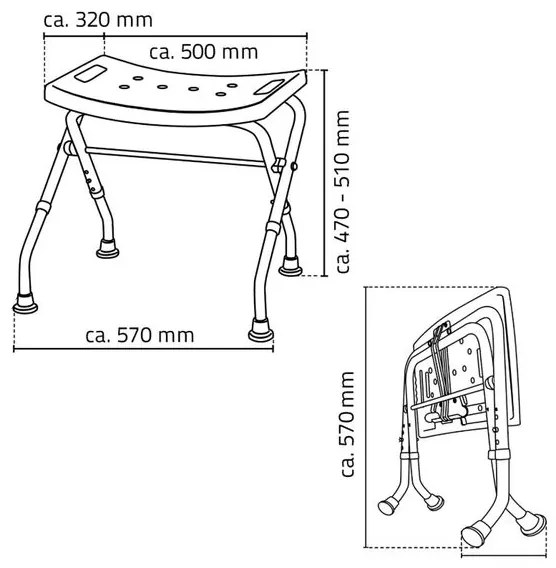 Ridder Stolička skládací, bílá A0050301