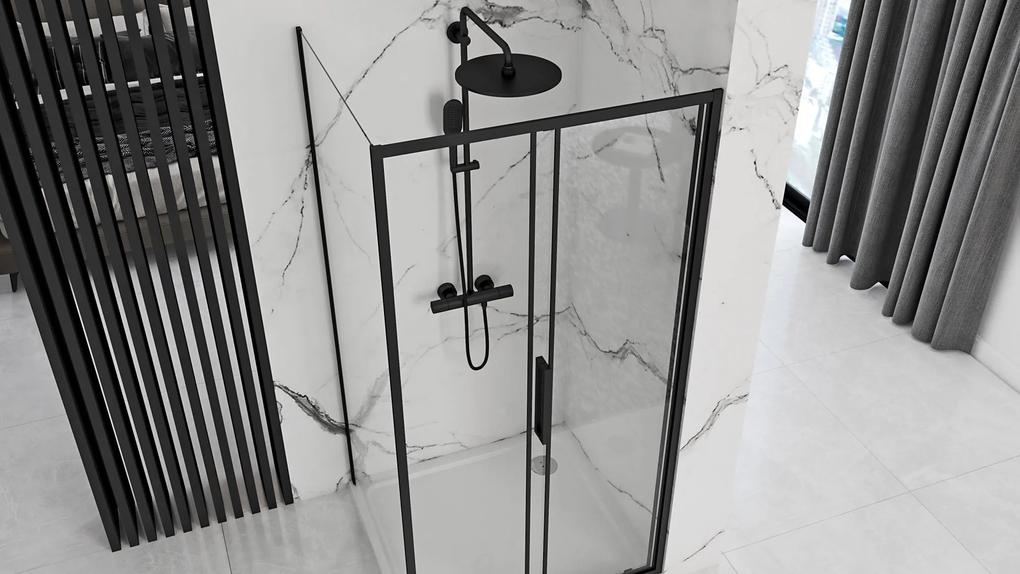 Sprchový kout REA RAPID SLIDE 110/dveře x 100/zástěna cm, černý
