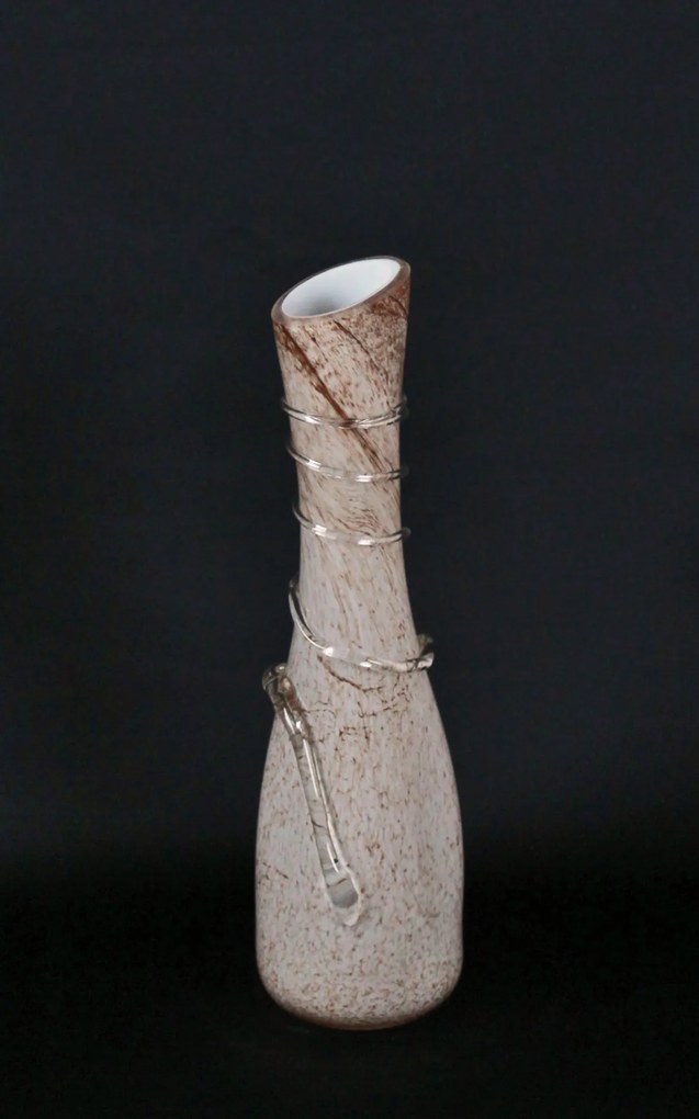Levné-garnýže.cz - Váza designová Ornament hnědý melír 40 cm