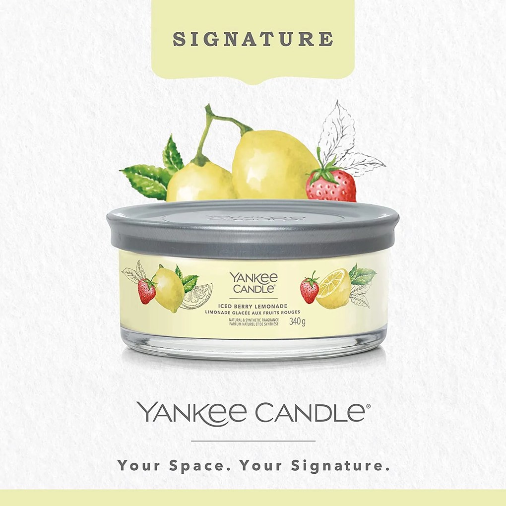 Yankee Candle vonná svíčka Signature Tumbler 5 knotů Iced Berry Lemonade 340g