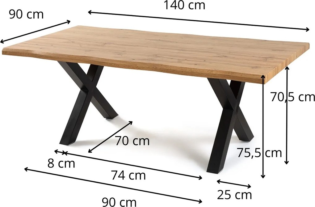 Vikio Jídelní set pro 4 osoby 140x90 cm dub-hnědá samet VJS214-4H-S
