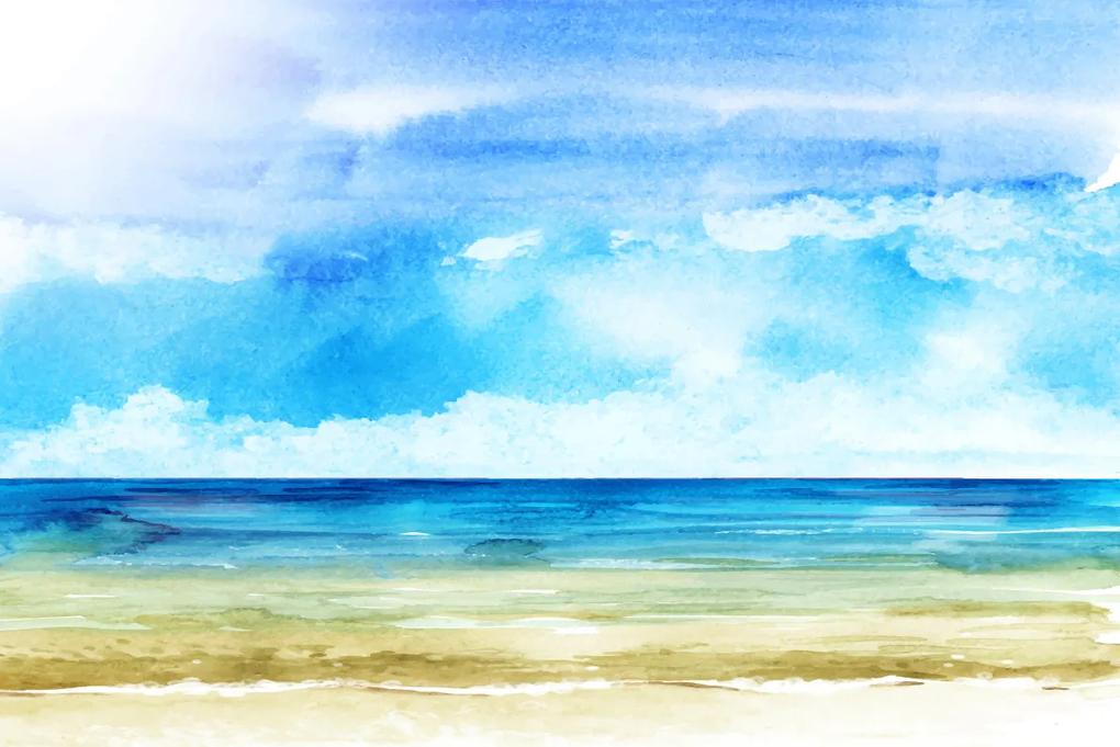 Atmosféra letního moře v jemné illustraci