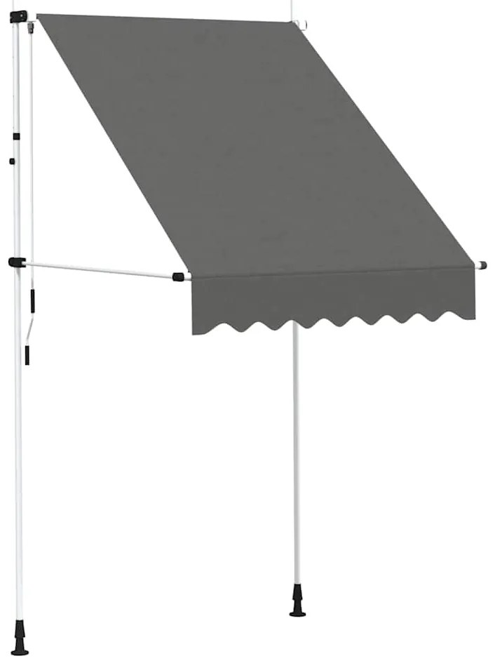 Ručně zatahovací markýza 150 cm antracitová 143687