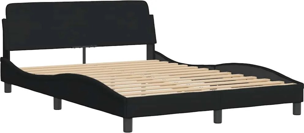 Rám postele bez matrace Hanko černý 140 x 190 cm textil 3310386