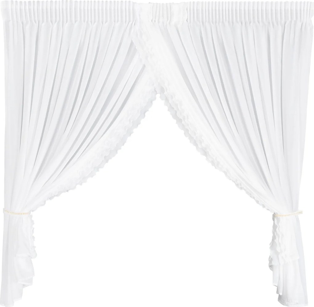 ZÁCLONA NA PÁSCE LUISA 400X160 CM BÍLÁ