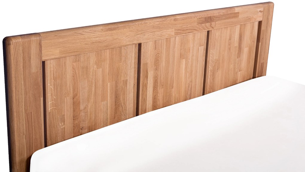 Masivní postel RUMBA - Solwo Design Materiál: Dub Cink, Barevne provedení: Olej odstín 102/202, Specifikace: 200x200