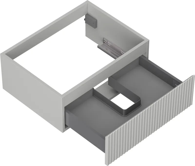 Mexen Rivel, koupelnová skříňka 60 cm, 1 zásuvka, drážkovaná, šedá matná, 91A20-06023-1-BF62