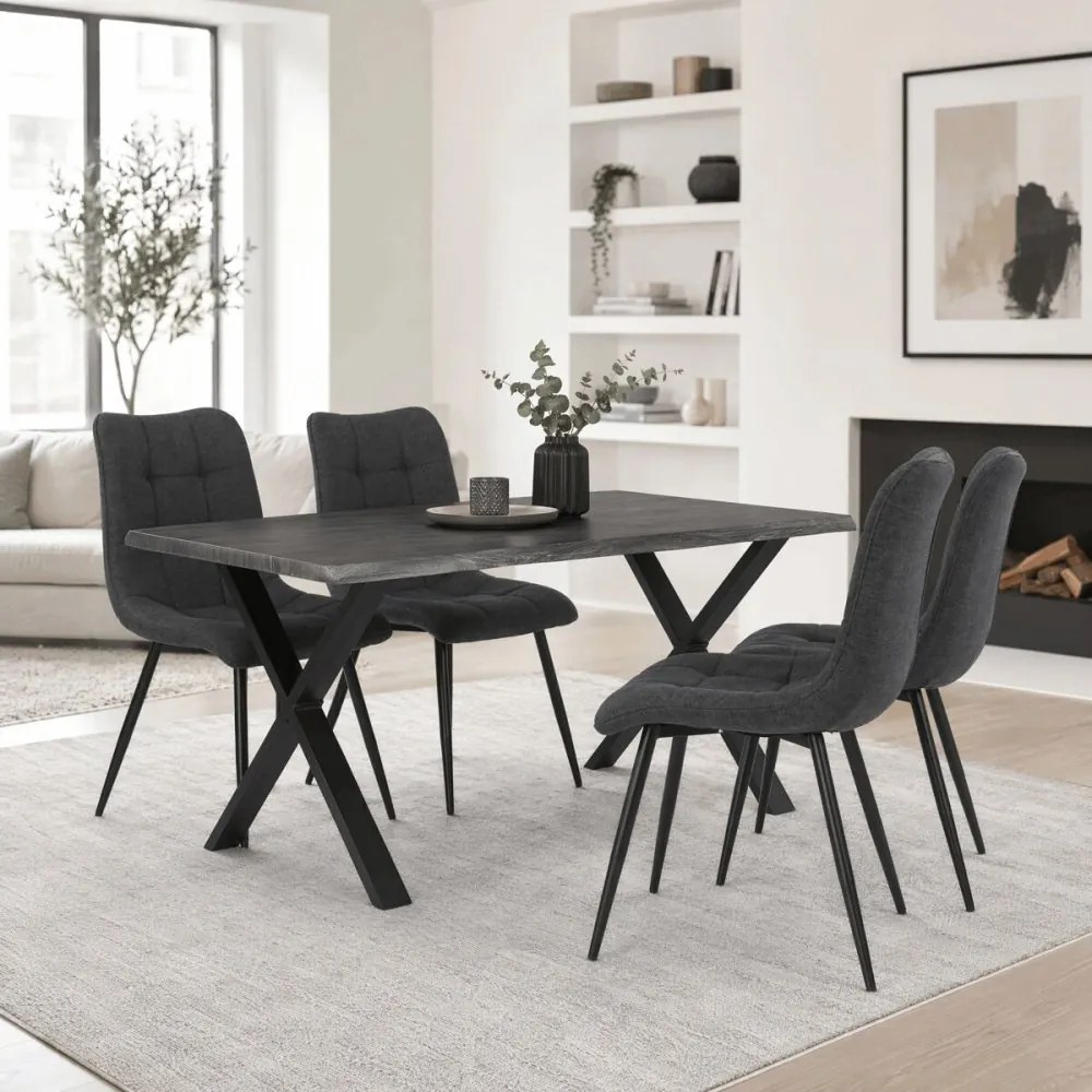 Jídelní stůl HT-F4316 GREY, mdf, šedý dub (160 x 90) cm Šedá