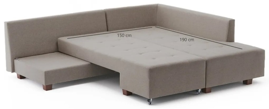 Atelier del Sofa Rohová sedací souprava Manama Corner Sofa Bed Right - Cream, Krémová