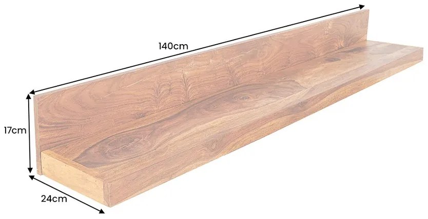 Designová nástěnná police Elegant 140 cm Sheesham