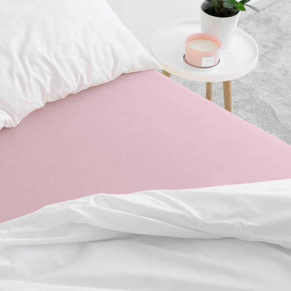 Goldea jersey elastické prostěradlo - pudrově růžové 180 x 200 cm