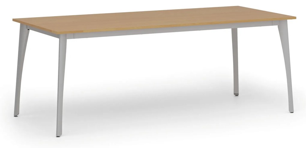 Jednací kancelářský stůl PRIMO OMEGA, 200x90 cm, šedá podnož, buk