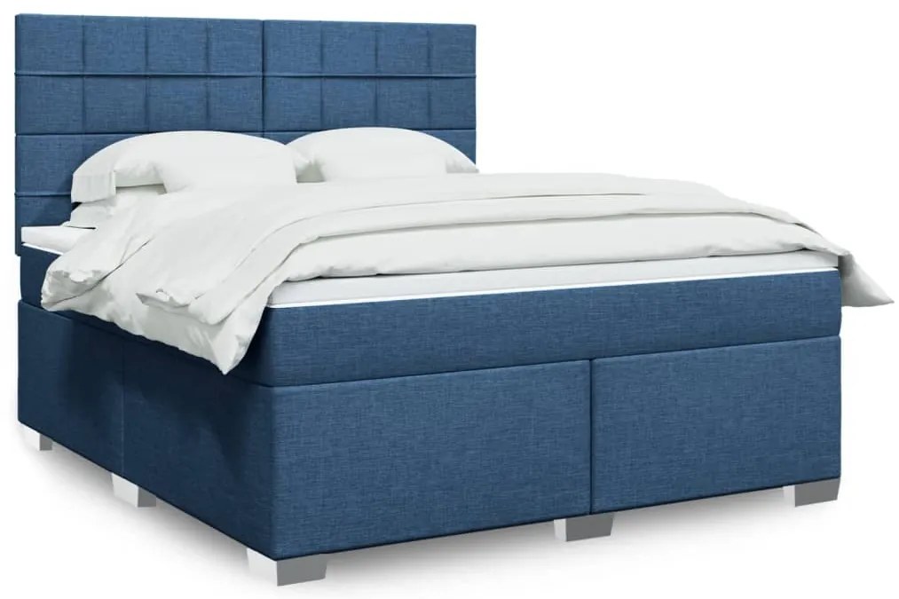 Box spring postel s matrací modrá 180x200 cm textil 3290573