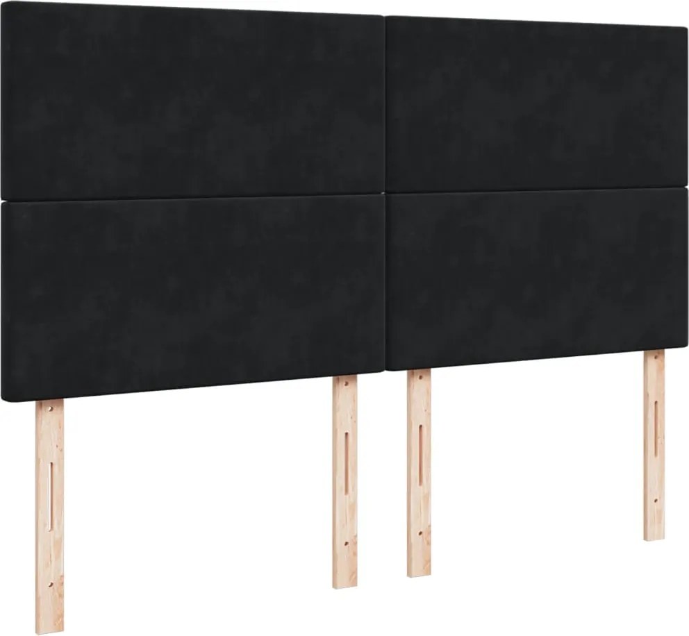 Box spring postel s matrací černá 200x200 cm samet 3293298