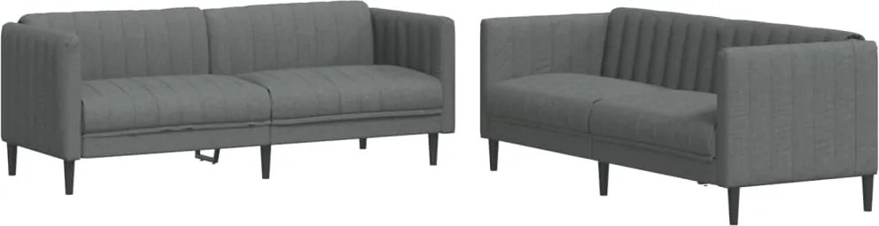 2dílná sedací souprava tmavě šedá textil 3209239