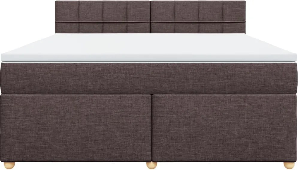Box spring postel s matrací tmavě hnědá 180x200 cm textil 3289062