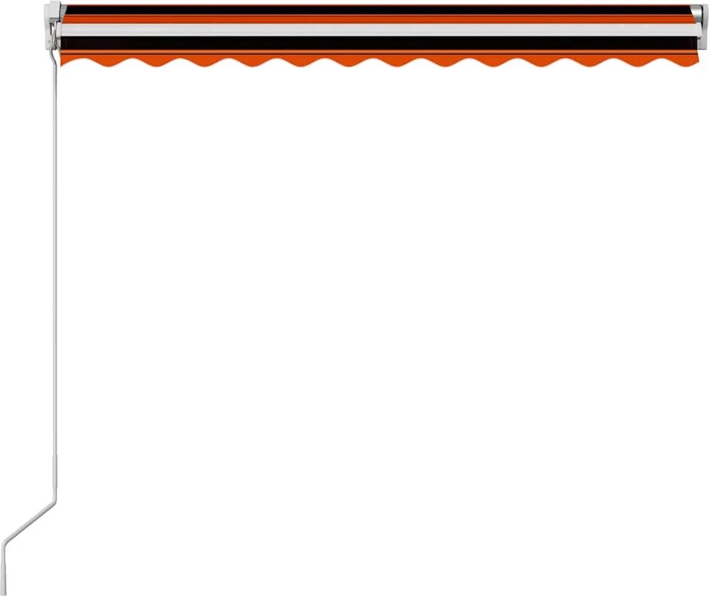 Ručně zatahovací markýza 350 x 250 cm oranžovo-hnědá 3051211