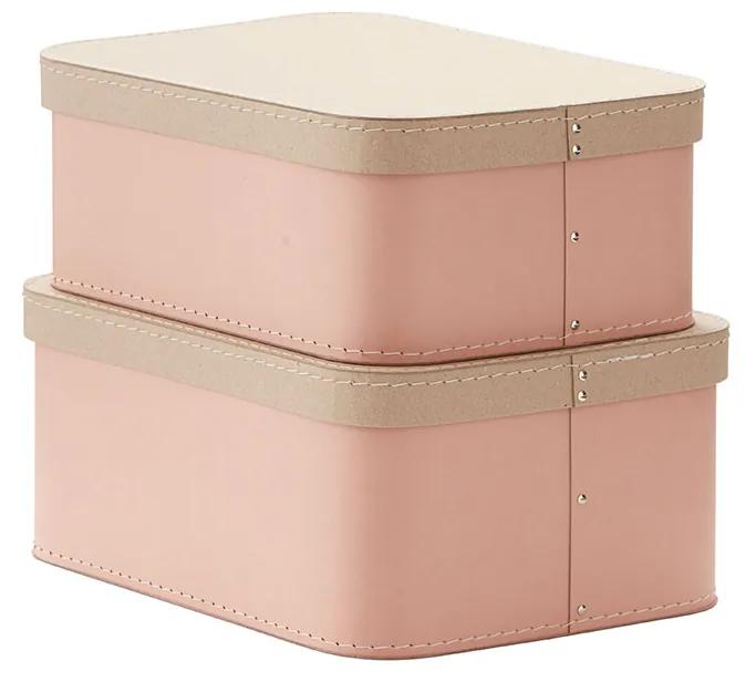 Bighome - Krabice 2 ks Pink - růžová